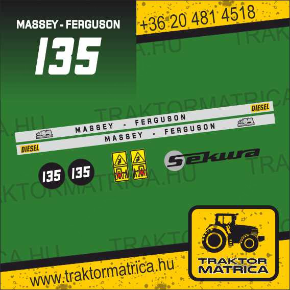 Massey Ferguson 135 matricakészlet (levonó, decal, Aufkleber
